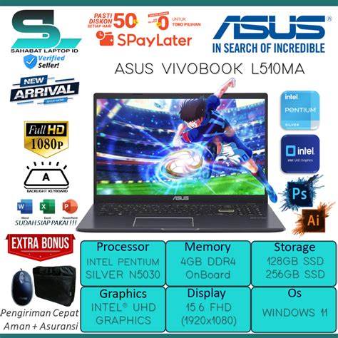 Jual Promo Laptop Murah Asus Vivobook L Ma N Gb Gb Fhd Windows Original Terlaris