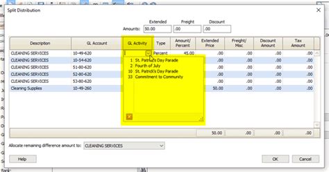 how do i assign an activity code in split mode