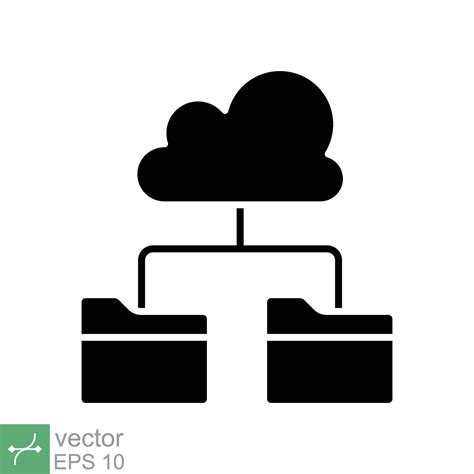 Cloud Storage Icon Simple Solid Style Digital File Organization Service Upload Computer
