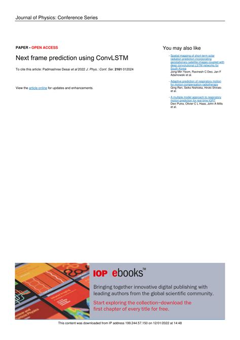 pdf next frame prediction using convlstm