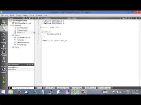 Add New Class Cpp And H Files Or Existing Files Into A Qt Widget Project Youtube