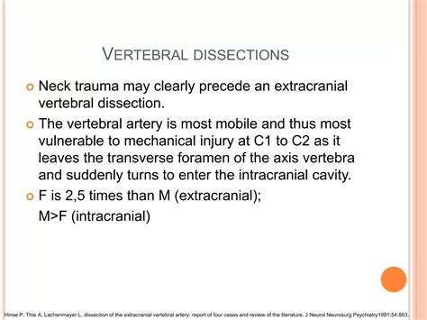 Cervicocerebral Arterial Dissections Pptx