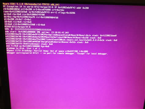 PSOD PF Exception 14 In World ESXi 5 1 Jordansphere
