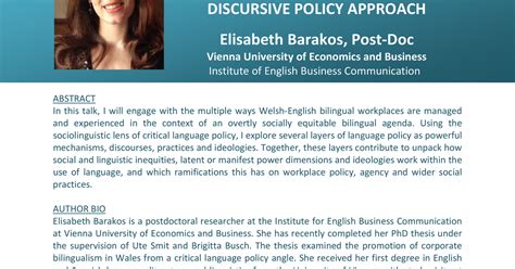 The Management And Lived Experience Of The Bilingual Workplace In Wales A Critical Discursive