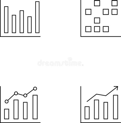 Bar Graph Line Icons Set Graph Line Bar Chart Diagram Report Statistics Business