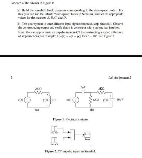 For Each Of The Circuits In Figure 1 A Build The Simulink Block Diagrams Corresponding To The