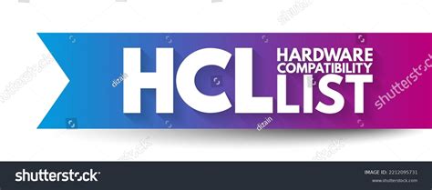Hcl Hardware Compatibility List Database Hardware Stock Vector Royalty Free 2212095731