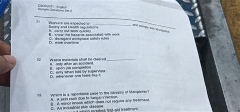 Csocot English Sample Questions Set 2 01 Studyx Csocot English Sample Questions Set 2 01 Studyx