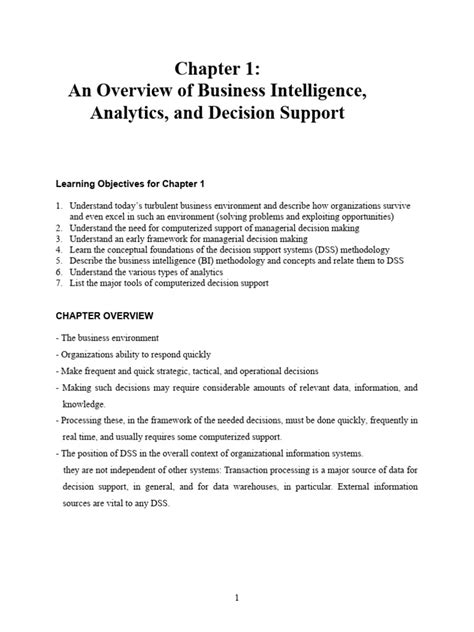 Dss Ch01 Decision Support System Lecture Notes Pdf Business