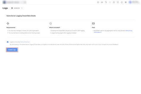 [closed beta] how to enable multiplay log aggregation unity support help center