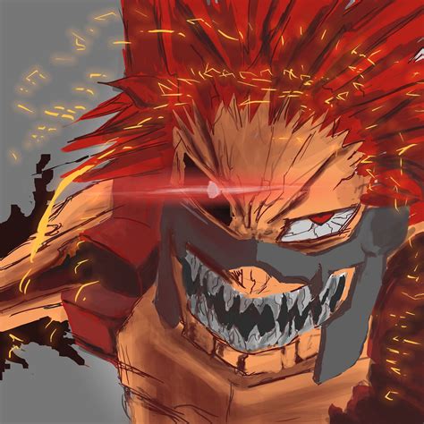 Download Red Riot Unbreakable Eijiro Kirishima Drawing Wallpaper