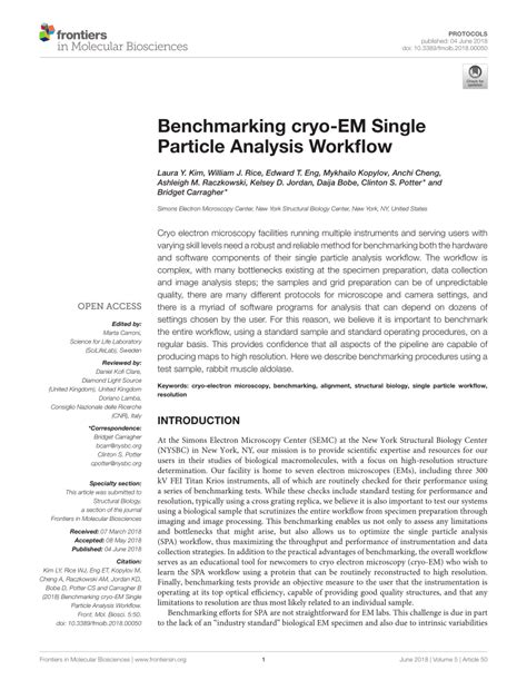 Pdf Benchmarking Cryo Em Single Particle Analysis Workflow