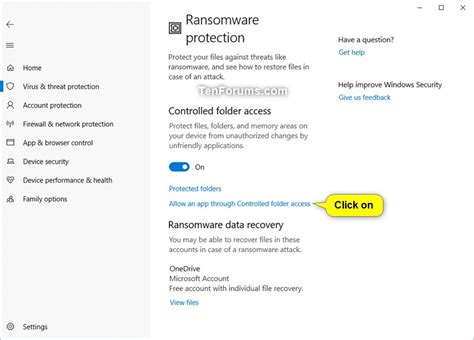 Add Or Remove Allowed Apps For Controlled Folder Access In Windows 10