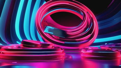 Premium Ai Image 3d Render Abstract Minimal Neon Background Pink Blue