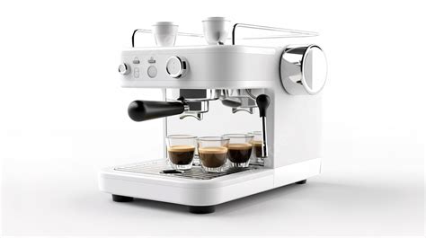 에스프레소 커피 메이커의 흰색 배경 3d 렌더링 에스프레소 머신 커피 머신 커피 메이커 배경 일러스트 및 사진 무료