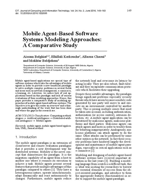 Mobile Agent Based Software Pdf Agent Based Model Unified