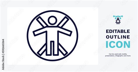 Vitruvian Man Icon Thin Line Vitruvian Man Icon From People And Relation Collection Outline