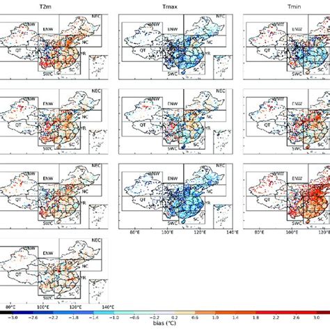 Spatial Distribution Of Temperature Bias Of Nsmf Datasets Against Download Scientific Diagram