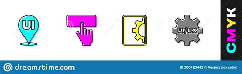 Set Ui Or Ux Design Keyboard Web Development And Icon Vector Stock