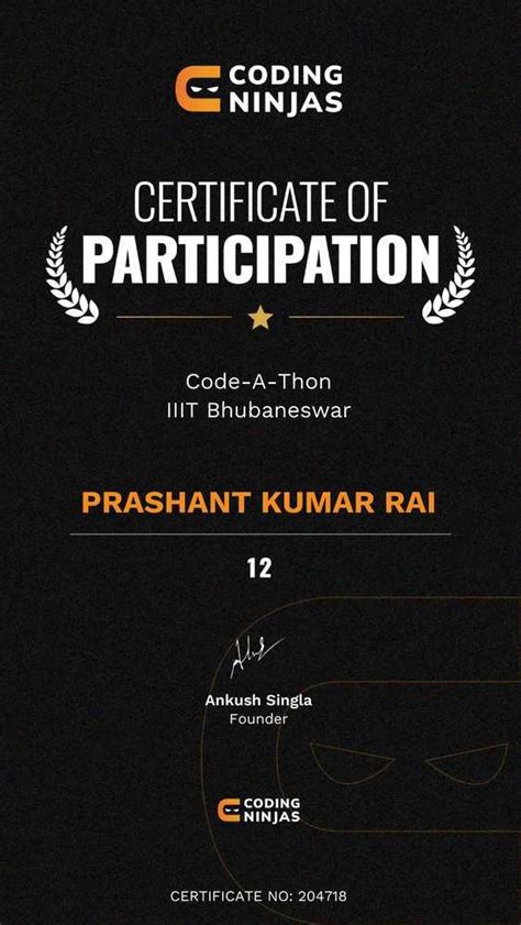 Prashant Kumar Rai On Linkedin Codingninjas Participation