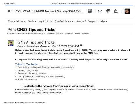 Print Gns3 Tips And Tricks Cyb 220 11172 M01 Network Security 2024 C 3 May Jun Print