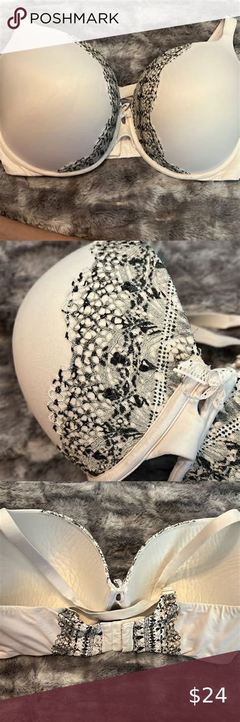 Body By Victoria Perfect Shape Bra 48 Ddd White W Black Lace Black