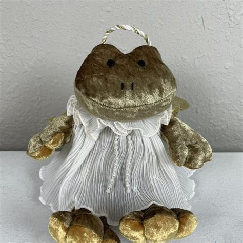 Russ Berrie Toys Russ Berrie Co Angelique Stuffed Frog Angel Victorian Grace White Dress