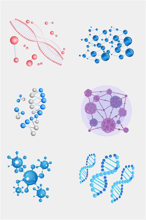 免抠元素彩色细胞分裂元素素材