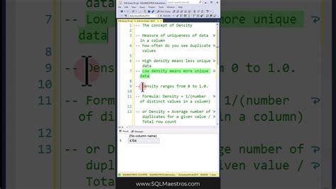What Is Density Sql Server Training Sql Server Video Courses Sql