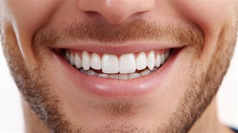 Close Up Showcasing Bright Healthy Smile With Clean White Teeth And