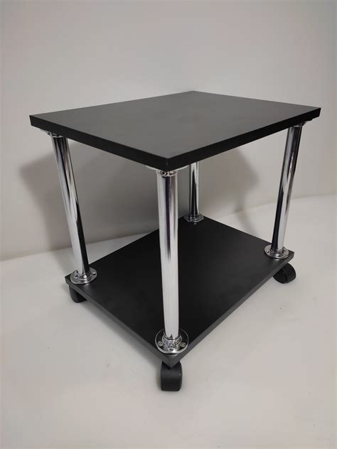 Візок Косметологічна на Коліщатках 2 Полиці Етажерка Тумба Косметолога Чорна — Купити