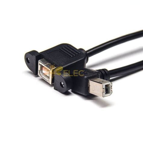 Elecbee Pcs Type B Usb Cable Right Angle Male To Female With Screw Hole Otg Cable