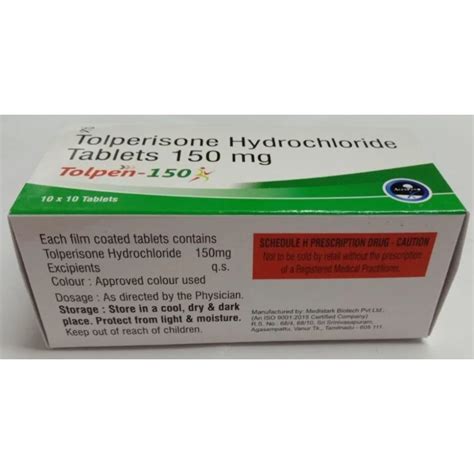 150mg Tolperisone Hydrochloride Tablets At ₹ 520 Box Tolperisone Hcl Tablet In Villianur Id