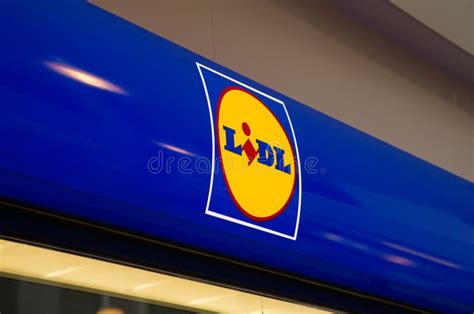 Lidl Logo Flag Sign Above The Entrance Editorial Stock Photo Image Of Retail Netherlands