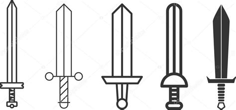 Vector Sword Icon Symbol Set — Stock Vector © Mikefirsov 35237883