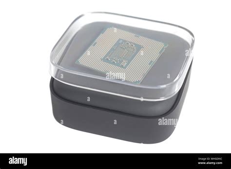 Central Processing Unit Cpu Processor Microchip On The Packaging Box