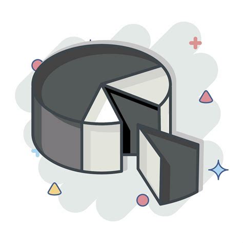 Icon Pie Chart Related To 3d Visualization Symbol Comic Style Simple Design Editable Simple