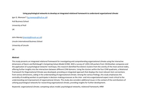 Pdf Using Psychological Networks To Develop An Integrated Relational