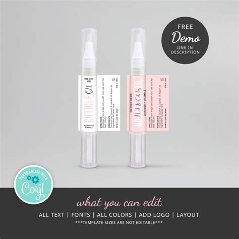 Makeup Packaging Design Diy Nail Twist Pen Label Template