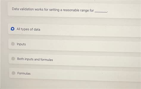 Data Validation Works For Setting A Reasonable Range Chegg