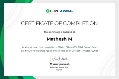 Mathesh M On Linkedin Learnwithguvi Learning Coding Appdevelopment