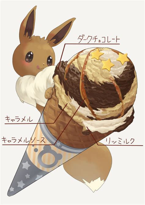 Safebooru Q Brown Eyes Closed Mouth Commentary Request Eevee Food Highres Holding Ice Cream