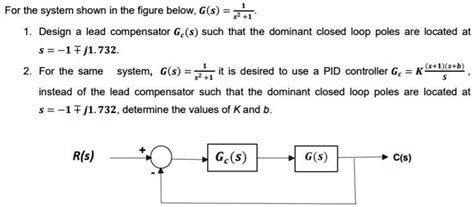 solved for the system shown in the figure below design a lead