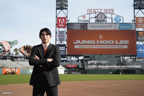 Jung Hoo Lee Poses On The Field At Oracle Park Before A Press News