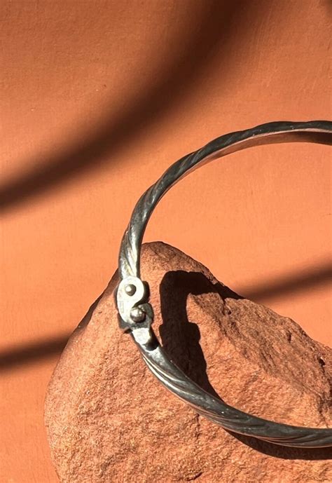 Sterling Hinge Bangle Sterling Twist Hinged Bangle Gem