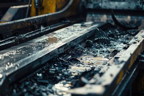 A Close Up View Of A Metal Object Moving On A Conveyor Belt Useful For Industrial Or