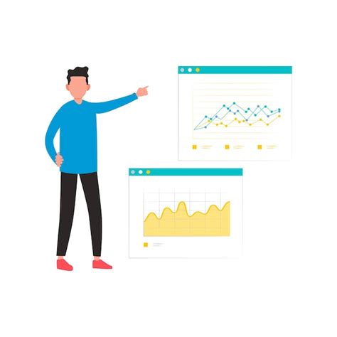 Premium Vector Boy Showing Graph Analytics