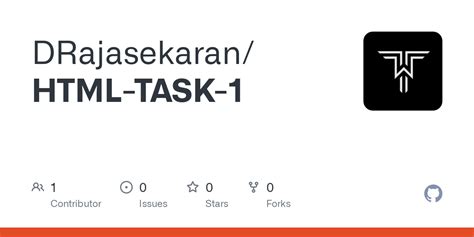 Github Drajasekaranhtml Task 1
