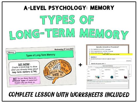 A Level Psychology Memory Topic Complete Topic Teaching Resources