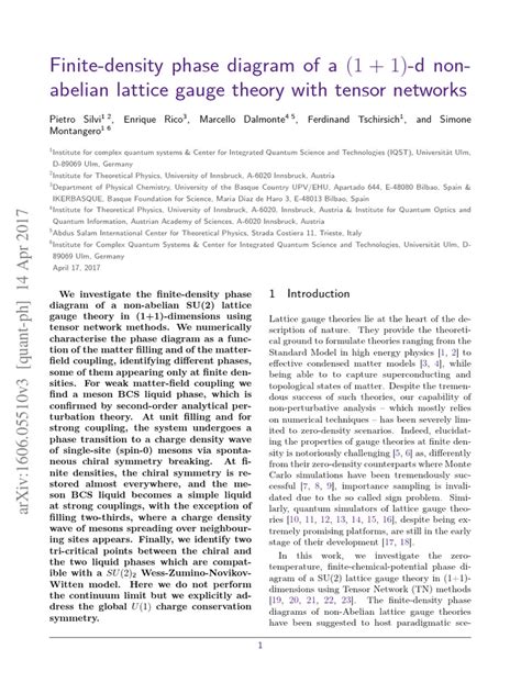 Finite Density Phase Diagram Of A 11 D Non Abelian Lattice Gauge Theory With Tensor Networks